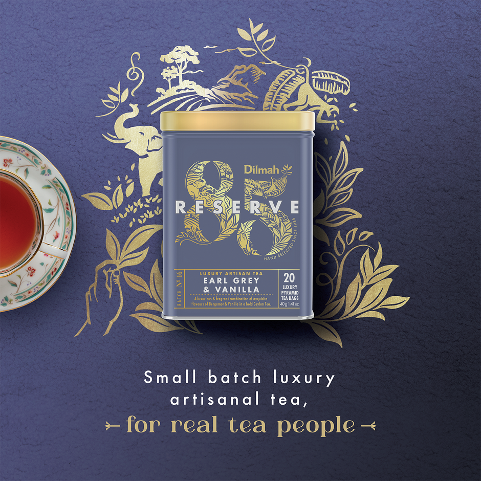 dilmah 85 reserve earl grey vanilla 20 luxury leaf tea bags regular ...